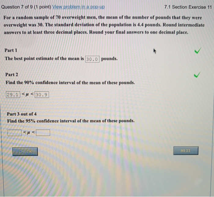 Solved Question 7 of 9 (1 point) View problem in a pop-up | Chegg.com