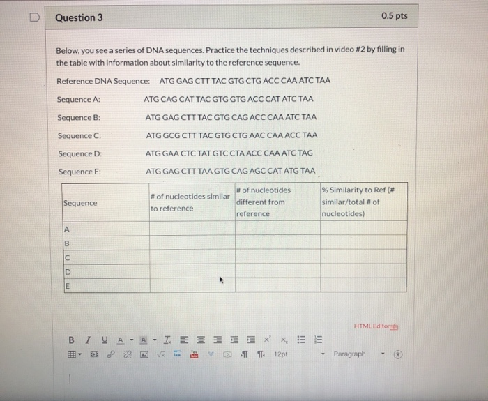 Solved Question 3 0.5 pts Below, you see a series of DNA | Chegg.com