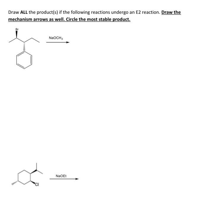 Solved Draw ALL the product(s) if the following reactions | Chegg.com