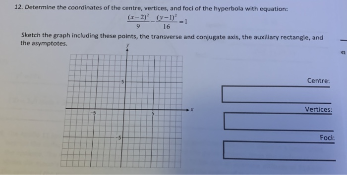 Solved 12. Determine the coordinates of the centre, | Chegg.com