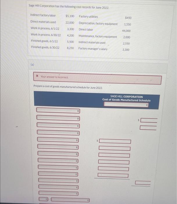 Solved Sage Hull Corporation has the following cost records | Chegg.com