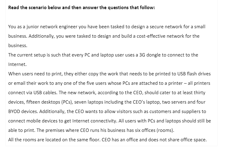 Solved You are a Junior Network Engineer you have been | Chegg.com