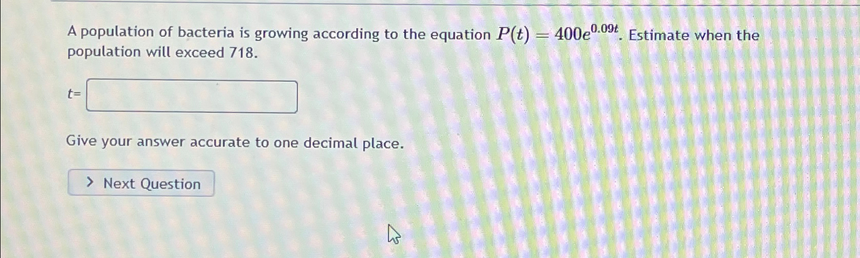 Solved A population of bacteria is growing according to the | Chegg.com