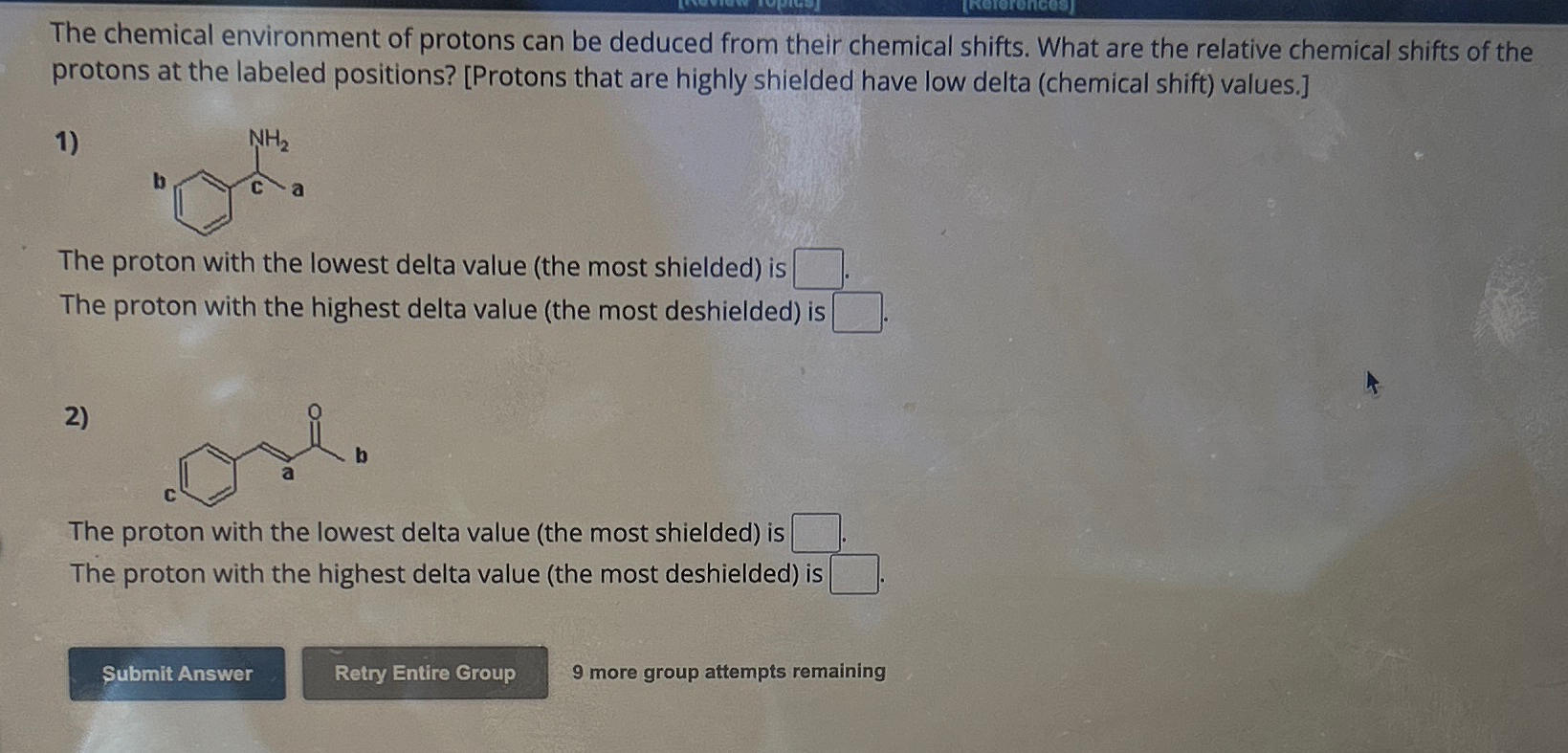 Solved The chemical environment of protons can be deduced | Chegg.com