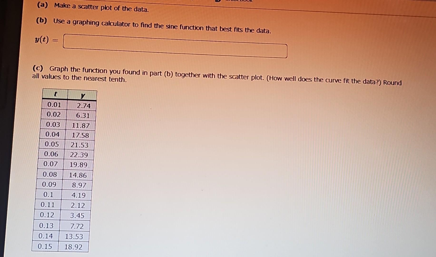 Solved (b) Use a graphing calculator to find the sine | Chegg.com