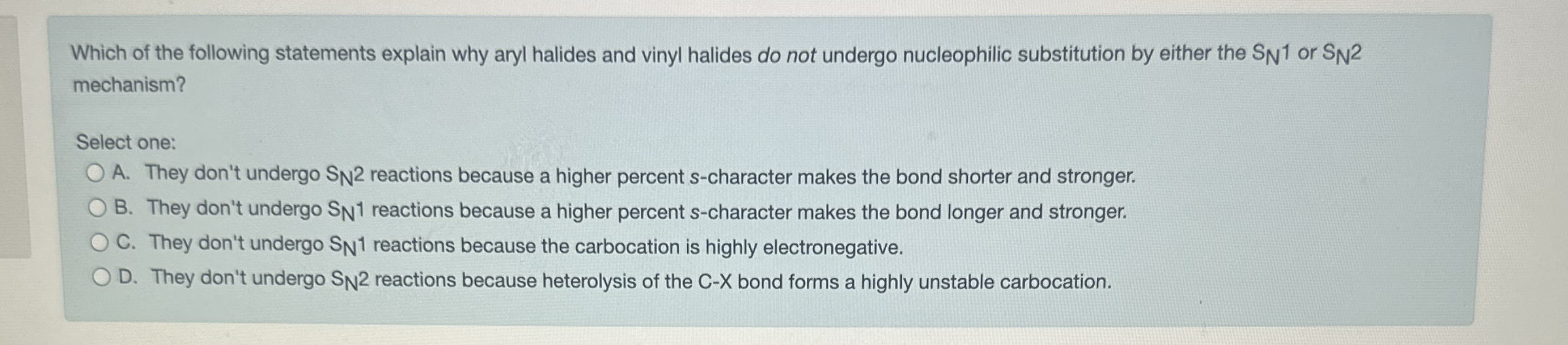 Solved Which of the following statements explain why aryl | Chegg.com