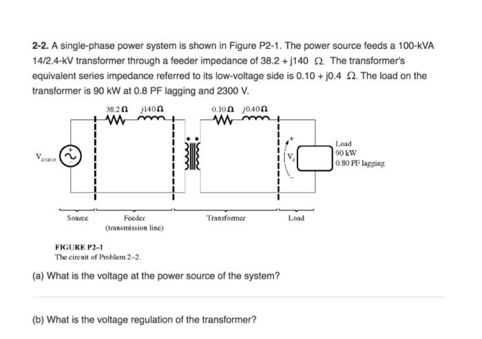 Solved 2-2. A single-phase power system is shown in Figure | Chegg.com