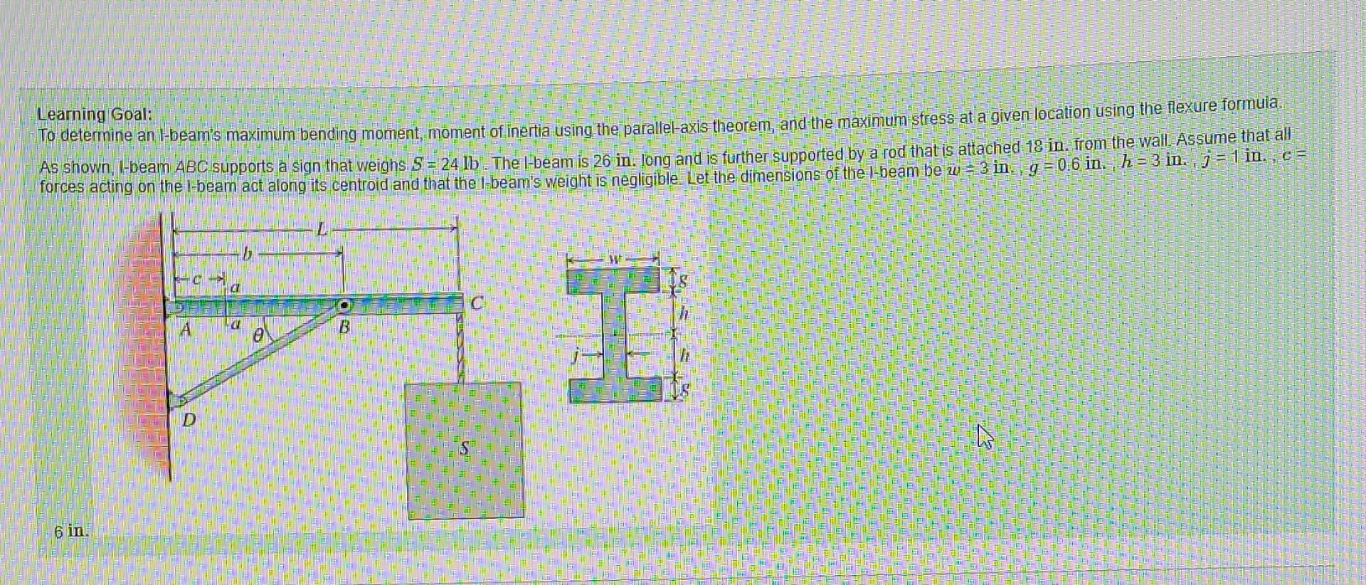Solved Learning Goal: To determine an I-beam's maximum | Chegg.com