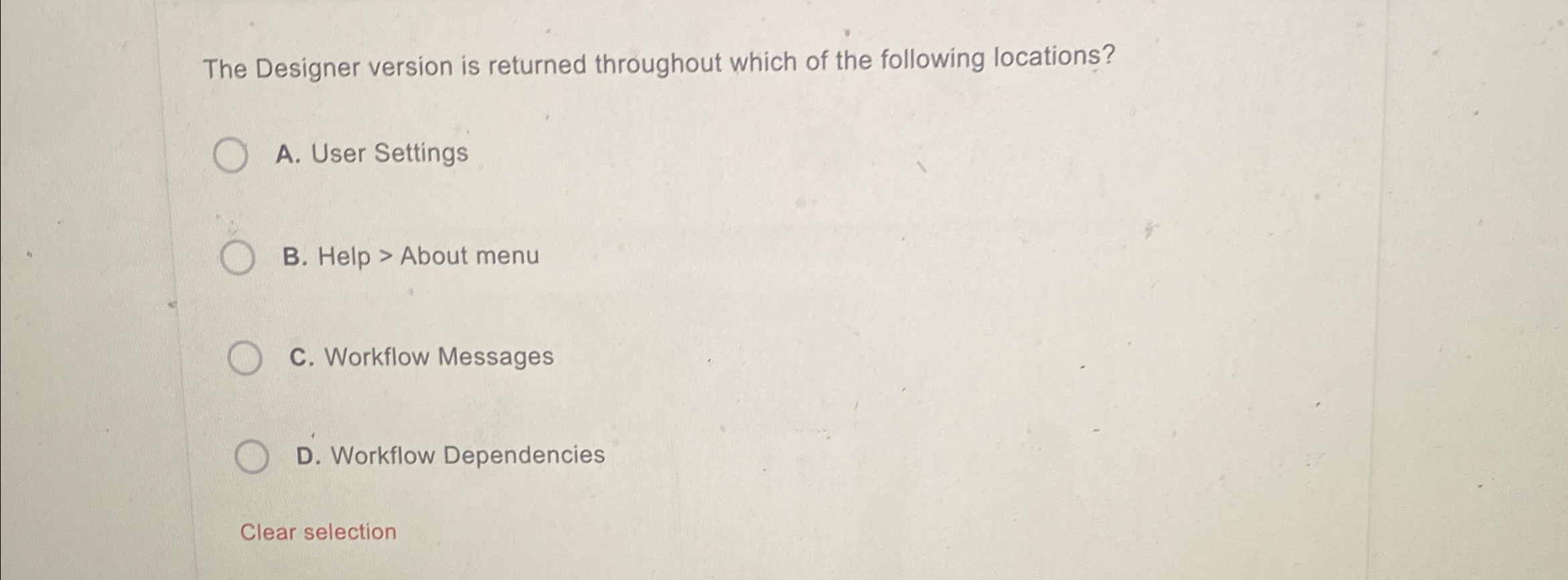 Solved The Designer version is returned throughout which of | Chegg.com