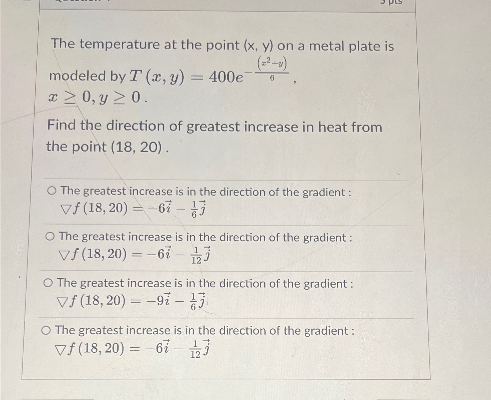 Solved The temperature at the point (x,y) ﻿on a metal plate | Chegg.com