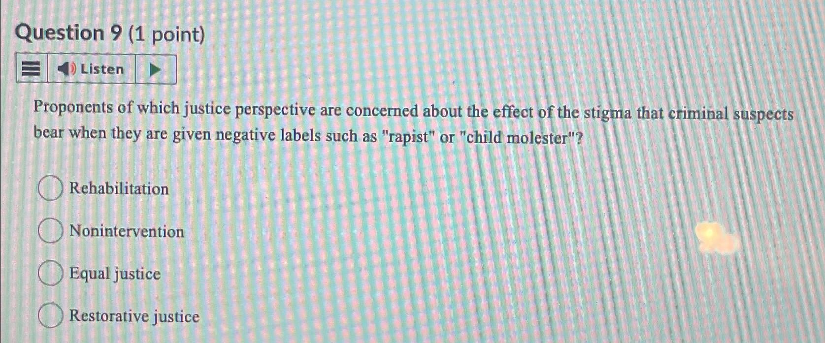 Solved Question 9 (1 ﻿point)ListenProponents of which | Chegg.com
