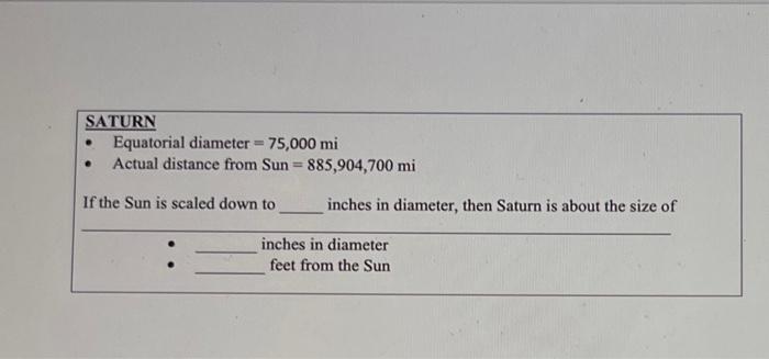 Solved Scaled (Heliocentric) Model of the Solar System | Chegg.com