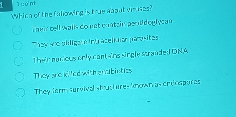 Solved 1 ﻿pointWhich of the following is true about | Chegg.com