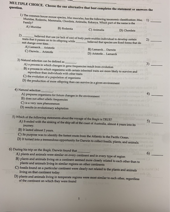 Solved MULTIPLE CHOICE. Choose the one alternative that best | Chegg.com