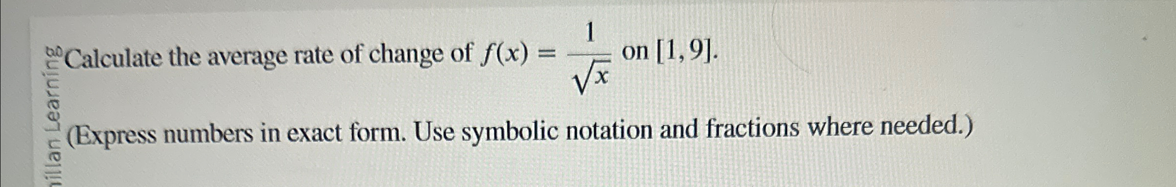 Solved ?ao ﻿Calculate the average rate of change of | Chegg.com