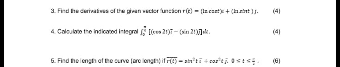 Solved Find the derivatives of the given vector function | Chegg.com
