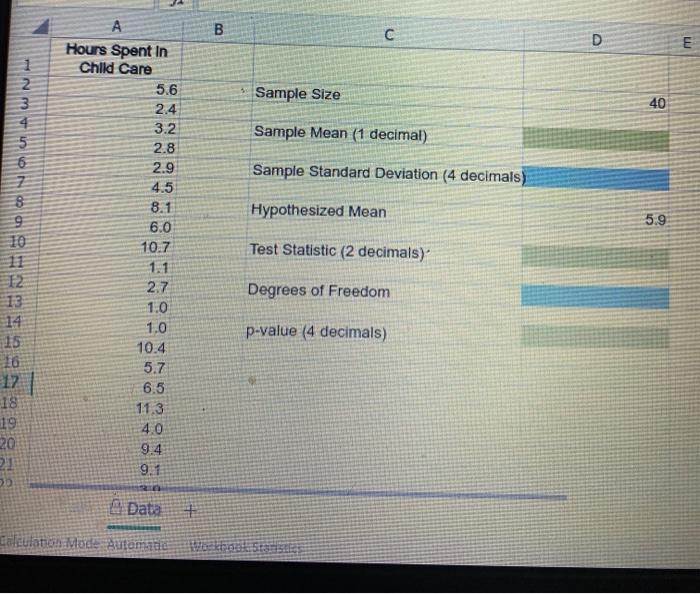Solved B E 1 WN Sample Size 40 Sample Mean 1 Decimal 5 6 Chegg