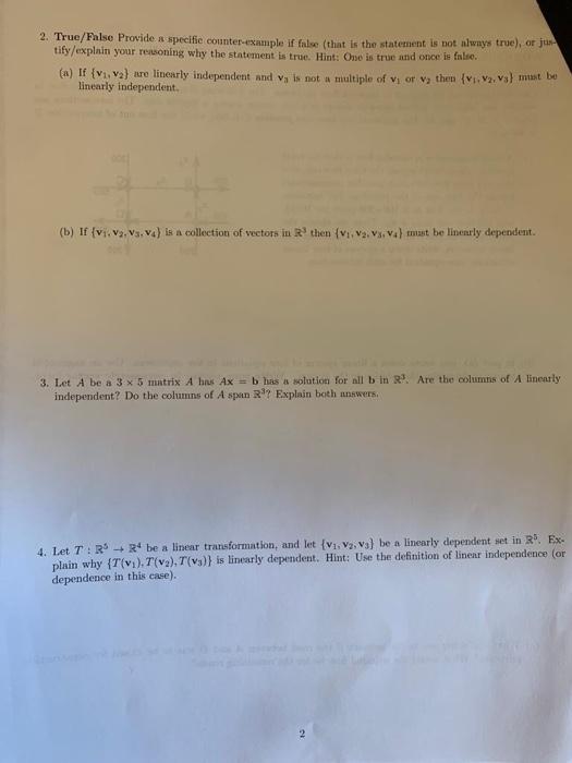 Solved LINEAR ALGEBRA MTH 4100 WORKSHEET 2 (1.5, 1.7 - 1.9) | Chegg.com