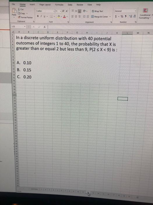 Solved File Home Insert Page Layout Formulas Data Review