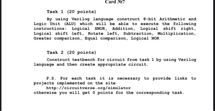 Solved Task 1 20 Points By Using Verilog Language 
