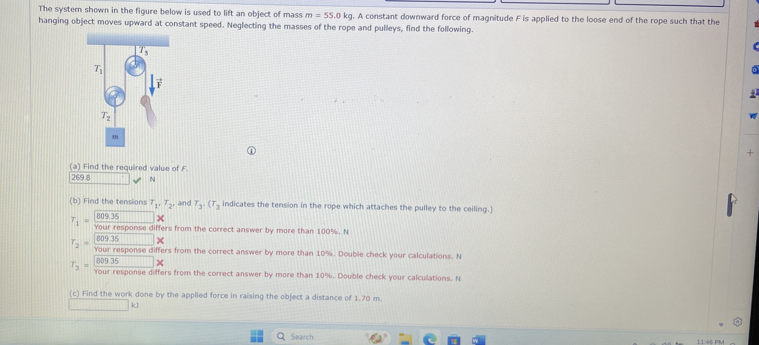 Solved The system shown in the figure below is used to lift | Chegg.com
