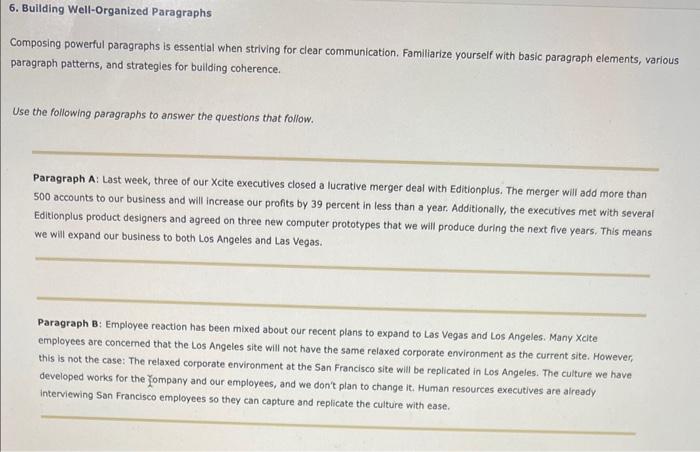 Although no rules regulate the length of paragraphs, | Chegg.com