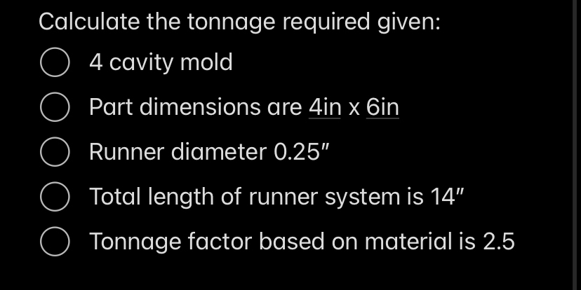 Solved Calculate the tonnage required given:4 ﻿cavity | Chegg.com