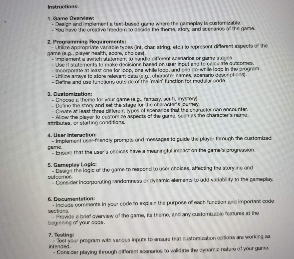 Solved Instructions:Game Overview:Design and implement a | Chegg.com