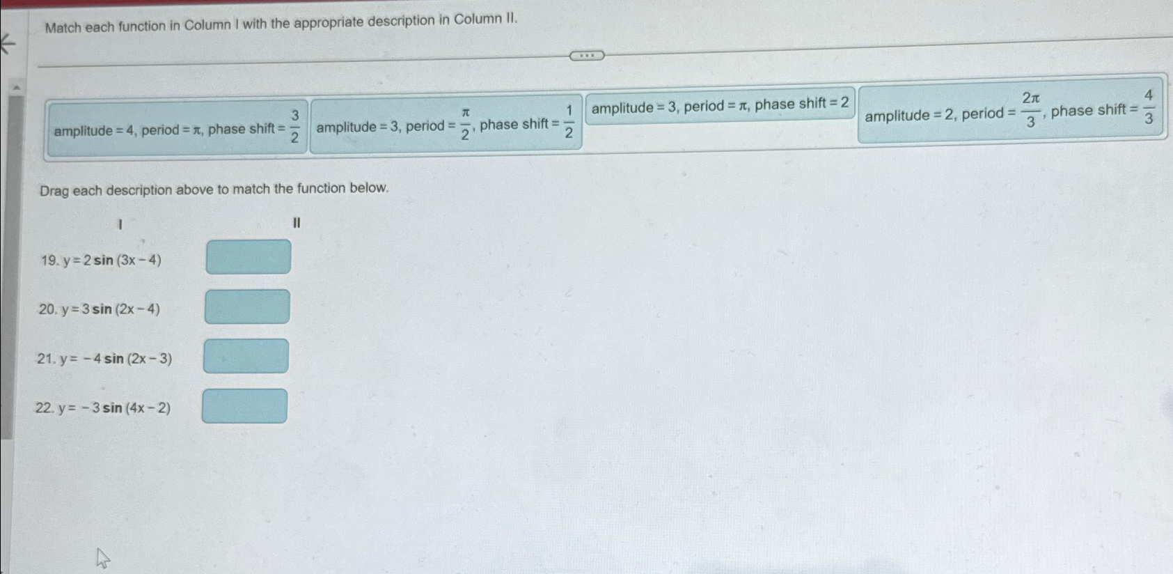 Solved Match each function in Column I with the appropriate | Chegg.com