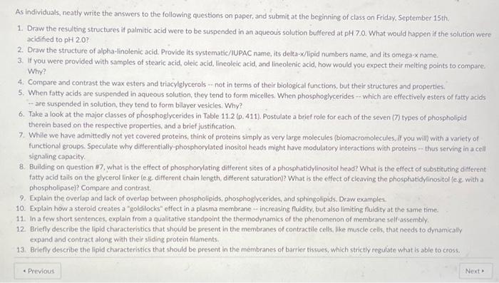 Solved As individuals, neatly write the answers to the | Chegg.com