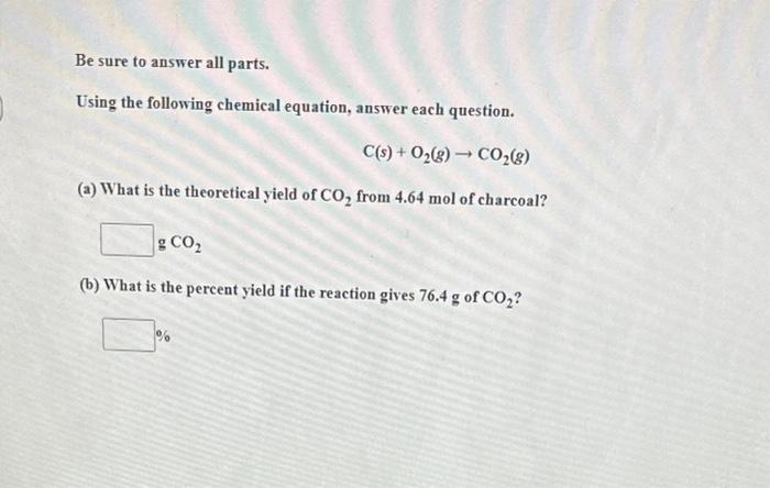 Solved Be Sure To Answer All Parts Using The Following