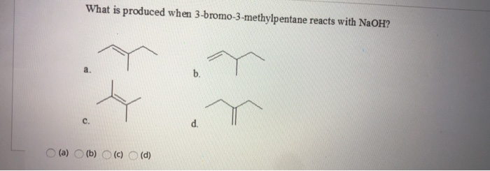 Solved What is produced when 3-bromo-3-methylpentane reacts | Chegg.com