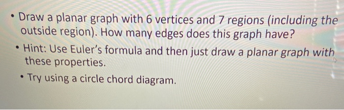 Solved Draw a planar graph with 6 vertices and 7 regions | Chegg.com
