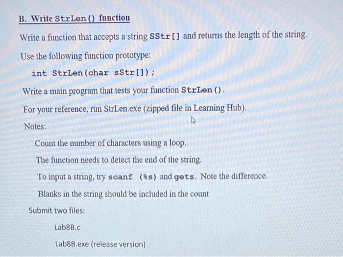 Solved Write an Array Program Write String Functions In this | Chegg.com