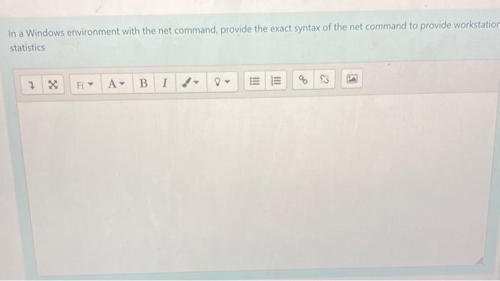 Solved In A Windows Environment With The Net Command