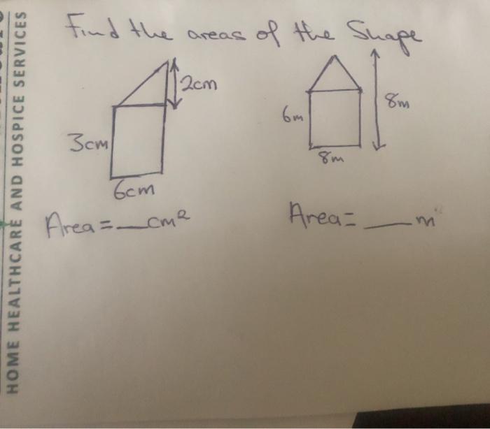 Solved Find the areas of the Shape 12cm 8m 3cm 8m HOME | Chegg.com