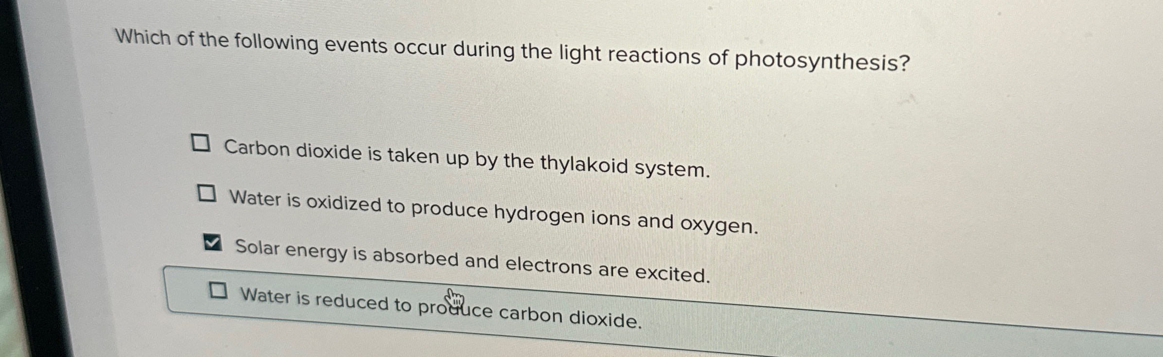 Solved Which of the following events occur during the light | Chegg.com