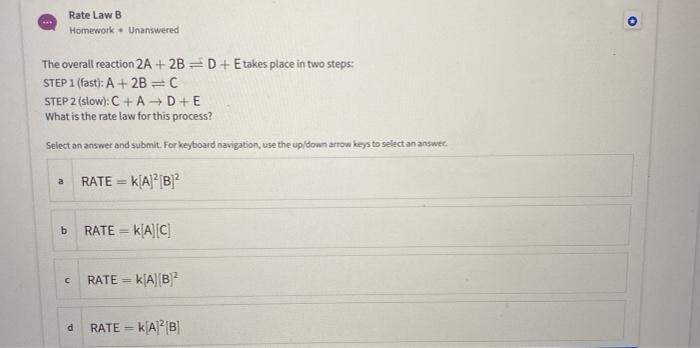 Solved Concentration Effects B Homework. Unanswered The | Chegg.com