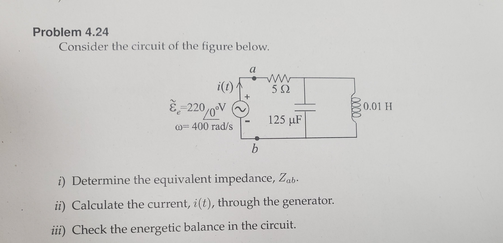Solved Problem 4.24Consider the circuit of the figure | Chegg.com