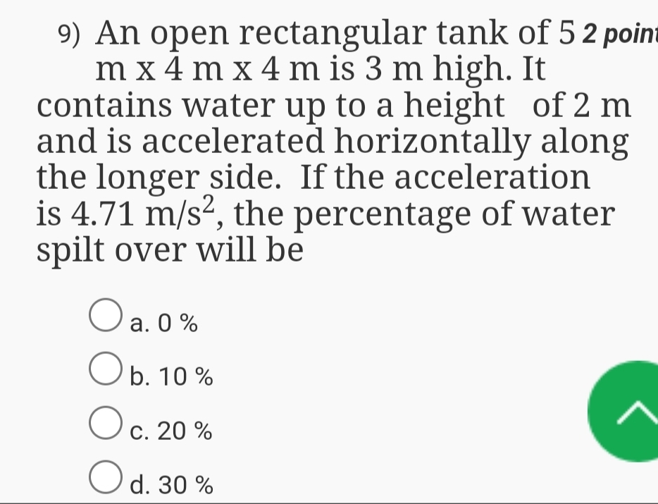 Solved An open rectangular tank of 5m×4mx4m ﻿is 3 ﻿m high. | Chegg.com
