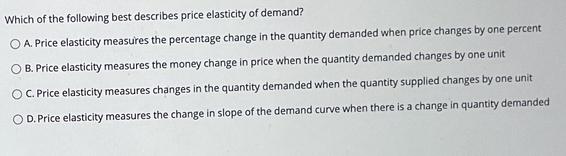 Solved Which of the following best describes price | Chegg.com