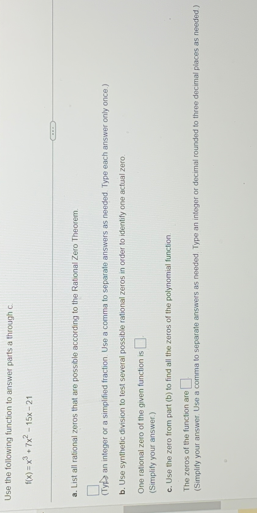 Solved Use the following function to answer parts a through | Chegg.com
