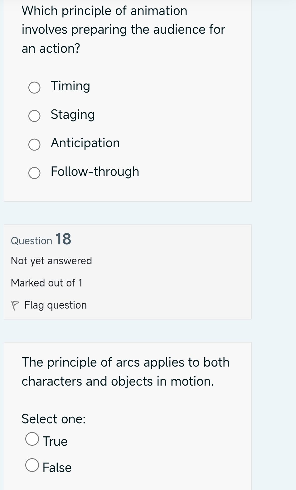 Solved Which principle of animation involves preparing the | Chegg.com