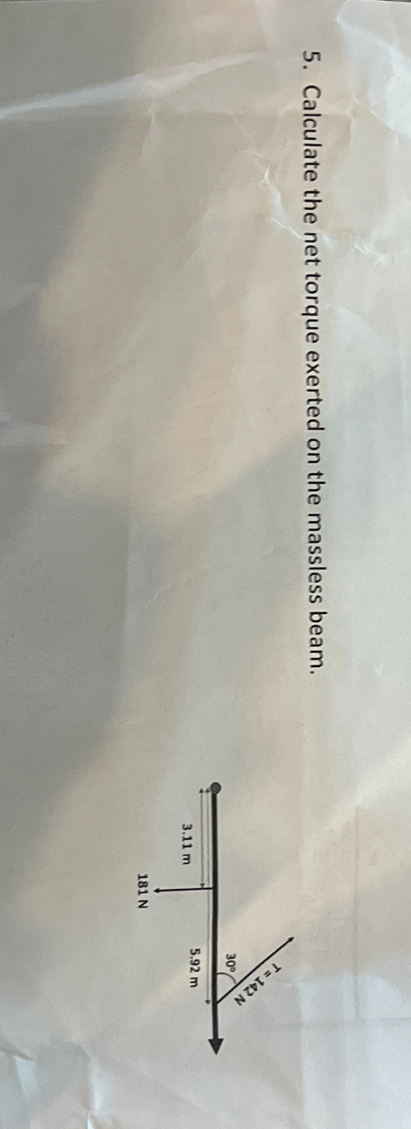 Solved Calculate the net torque exerted on the massless | Chegg.com