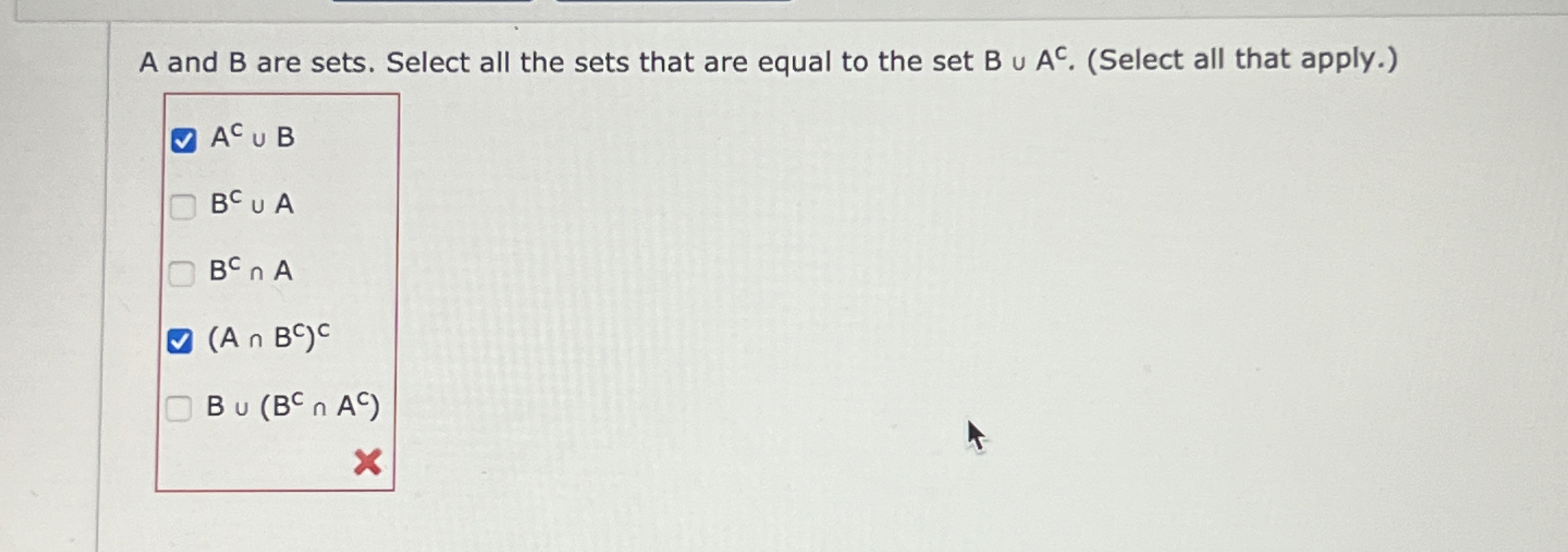 Solved A and B ﻿are sets. Select all the sets that are equal | Chegg.com