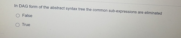 Solved In DAG form of the abstract syntax tree the common | Chegg.com