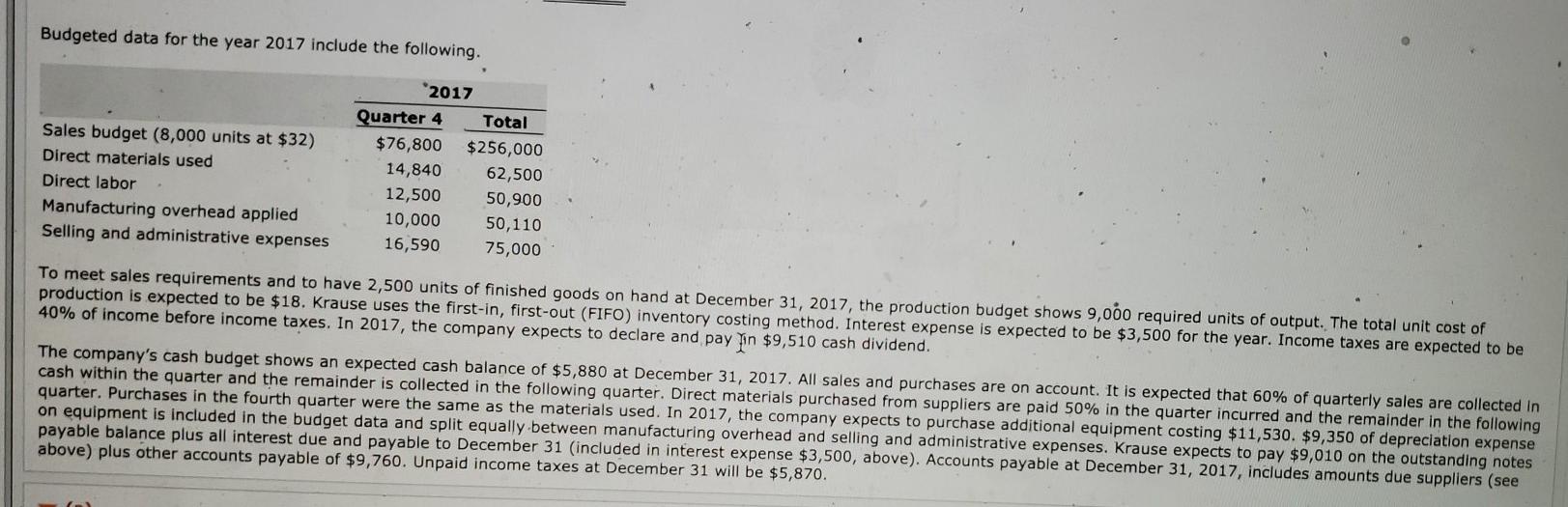 Solved Problem 23-6A (Part Level Submission) Krause | Chegg.com
