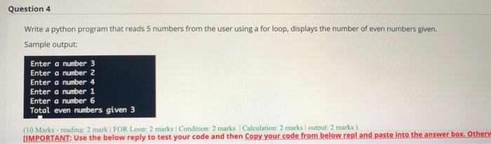Solved Question 4 Write a python program that reads 5 | Chegg.com