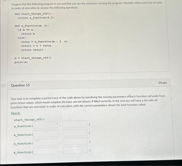 Solved Imagine that the following program is run and that | Chegg.com