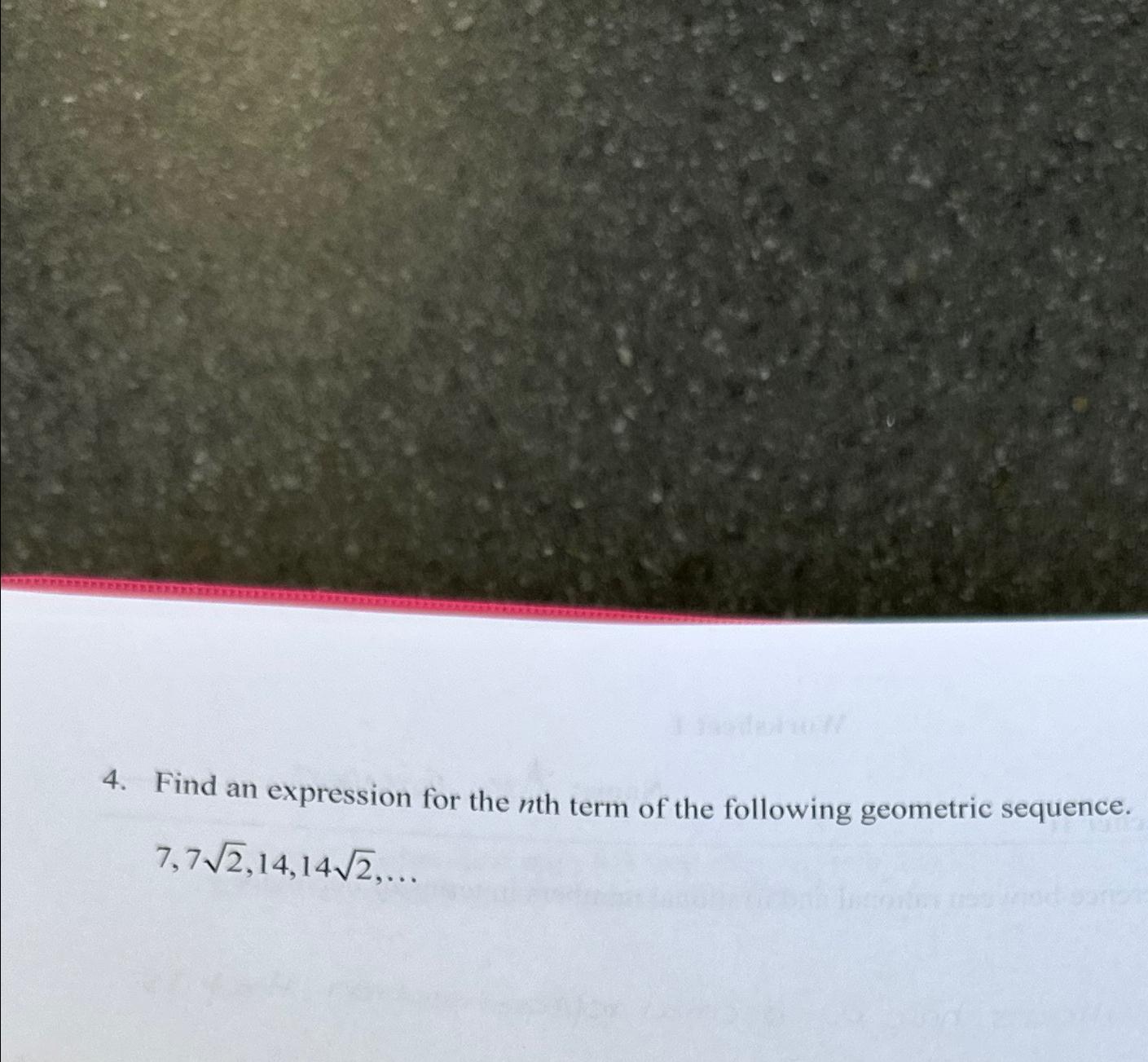 Solved Find an expression for the nth term of the following | Chegg.com